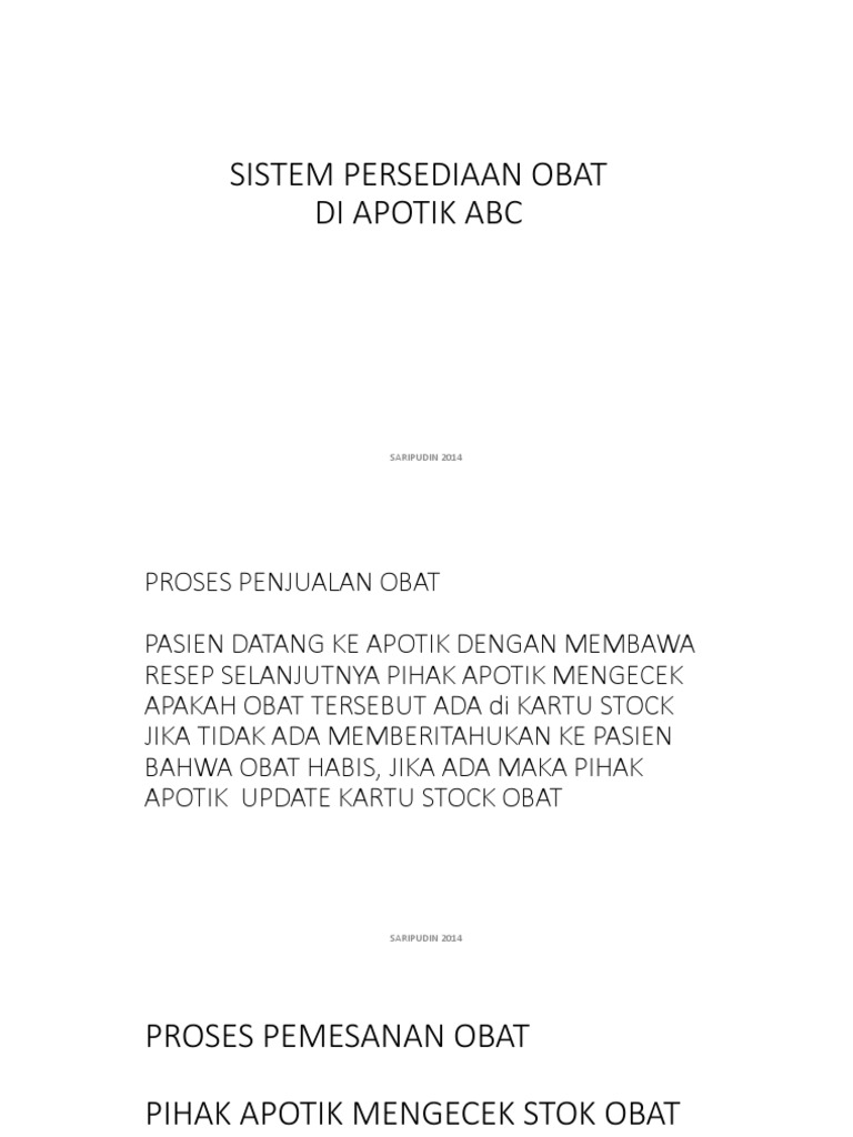 Sistem Persediaan Obat Apotik ABC | PDF