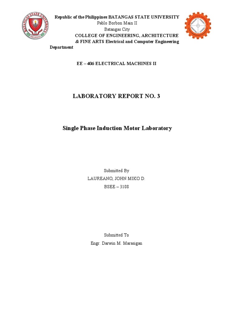 Experiment Laboratory Report No.3 Draft | PDF | Electric Motor | Capacitor