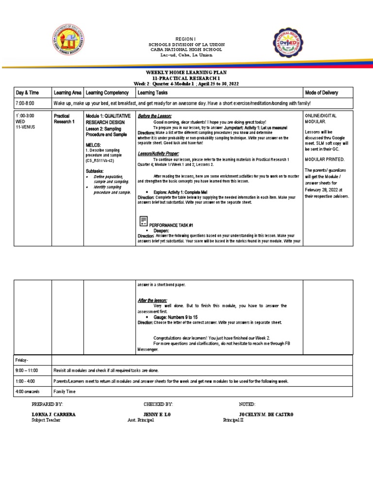 2.WHLP Q4 Practical Research 1 LJC | PDF | Cognitive Science | Behavior Modification