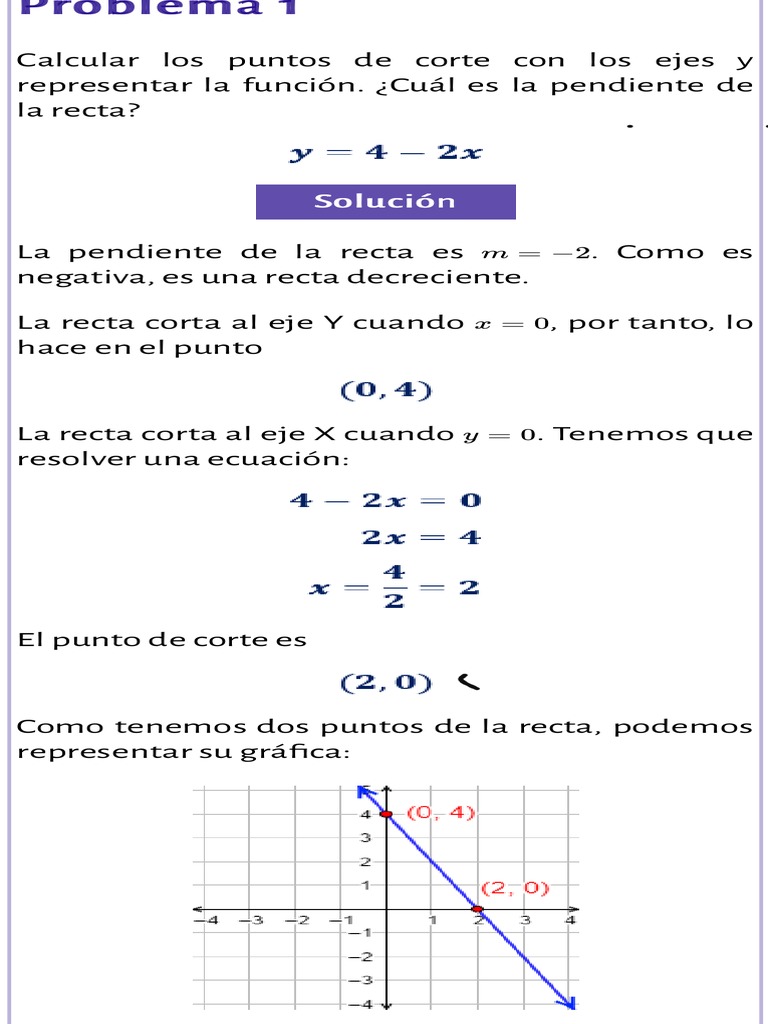 Funciones Lineales (Rectas), Con Problemas Resueltos | PDF | Ciencia y ...