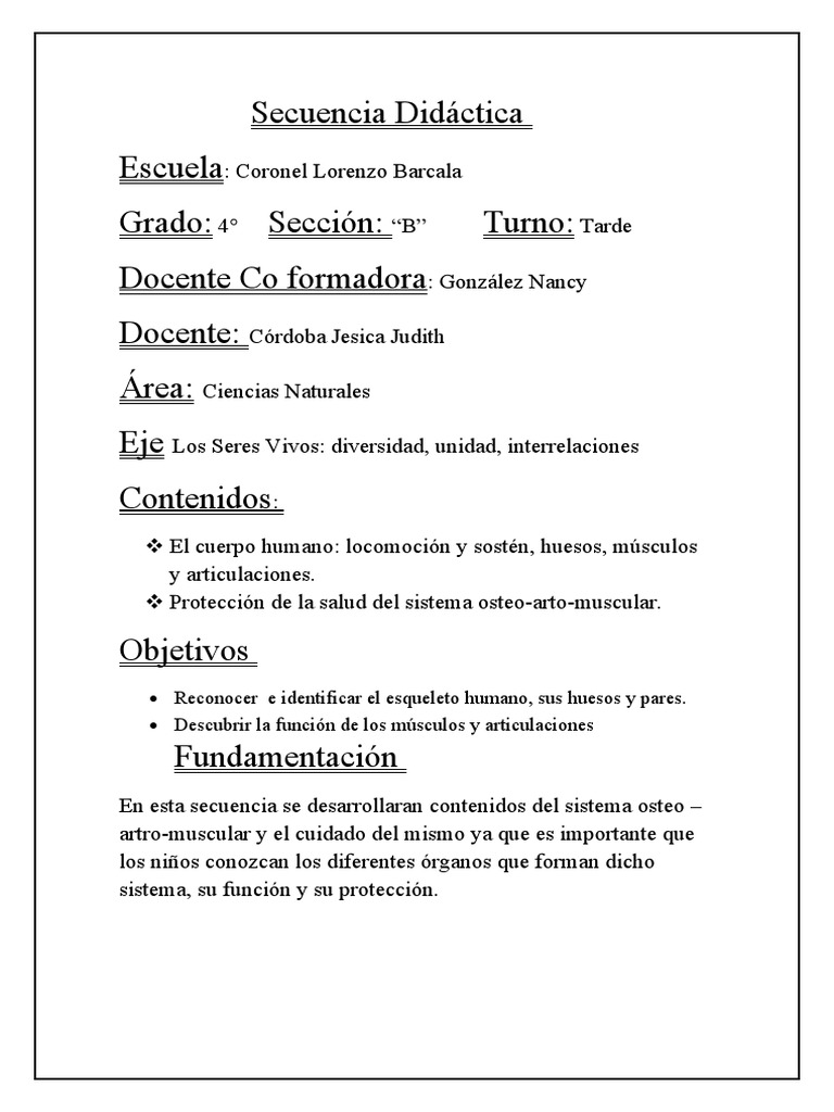 Secuencia Cs Nat - Juni | PDF | Músculo esquelético | Hueso