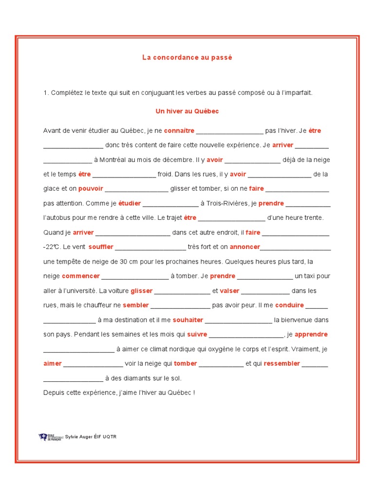 Exercices sur les temps du passé | PDF