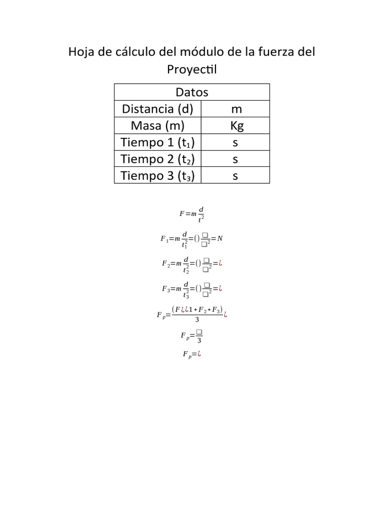Cálculo Del Módulo de La Fuerza Del Proyectil | PDF