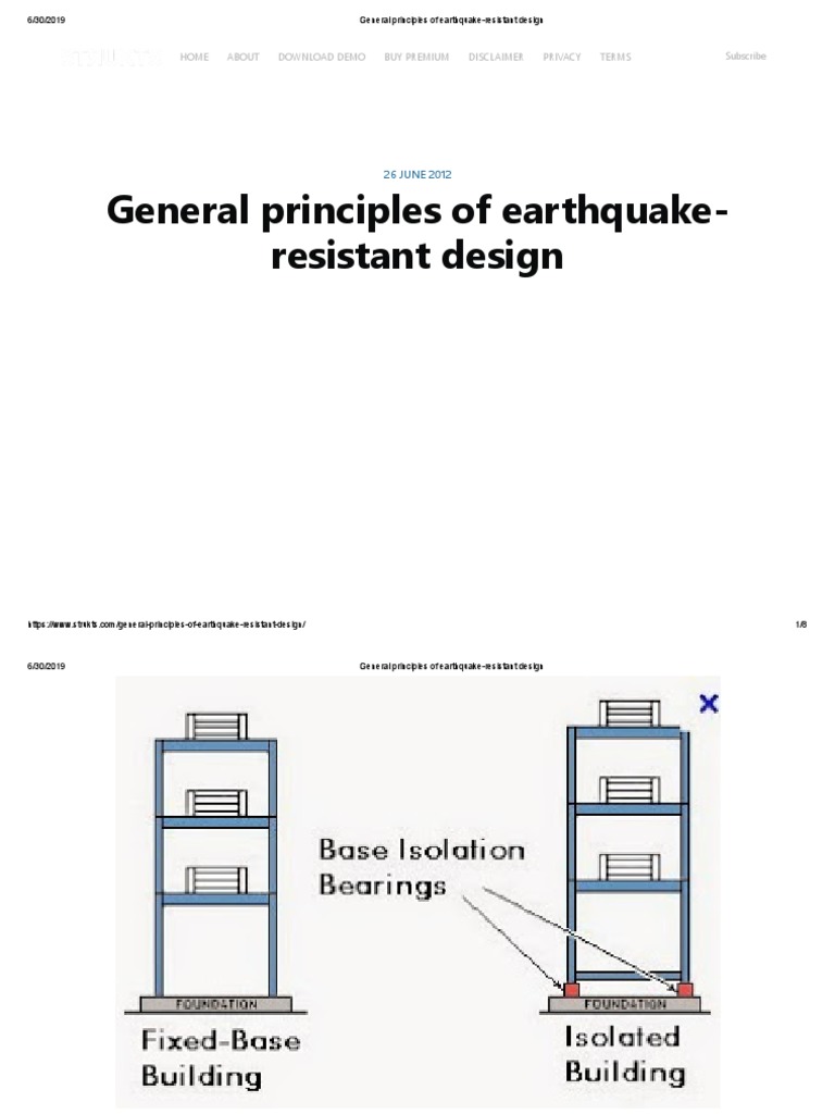 General Principles of Earthquake-Resistant Design | PDF | Stress ...