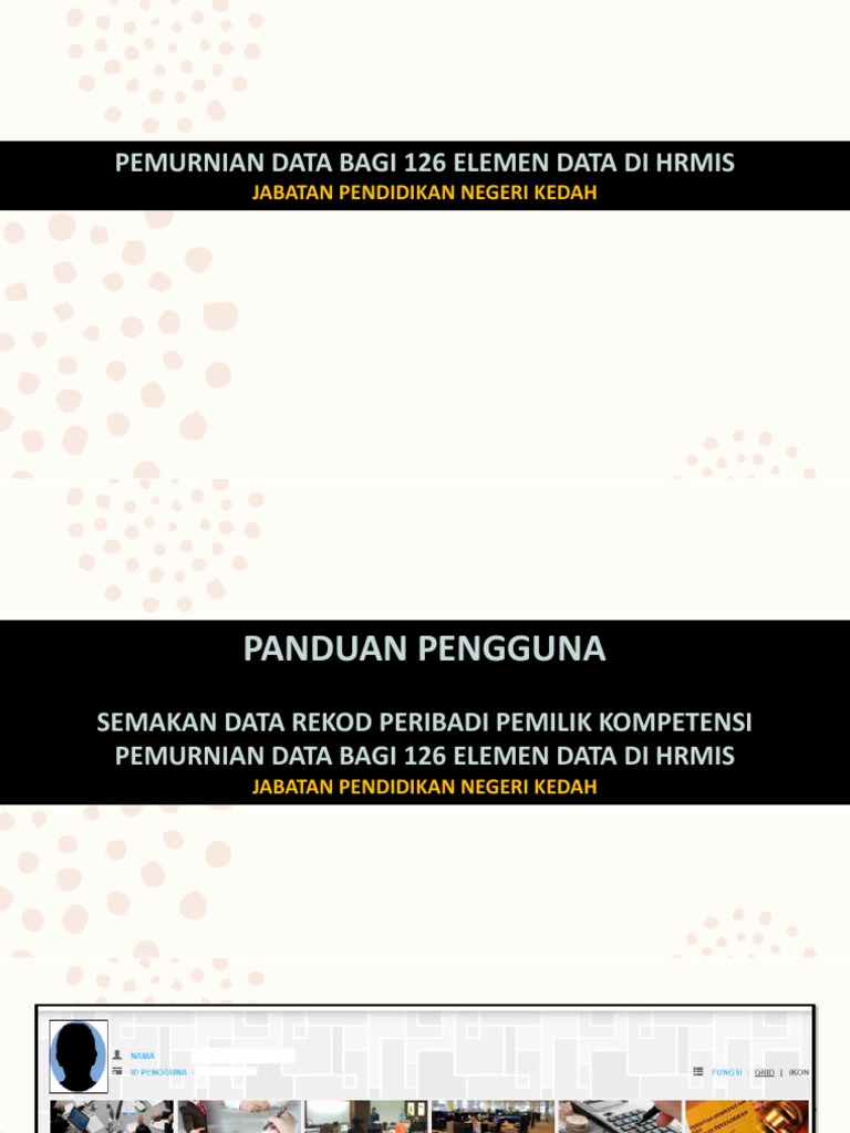 PANDUAN PENGGUNA SEMAKAN 126 DATA REKOD PERIBADI Di HRMIS 2 | PDF