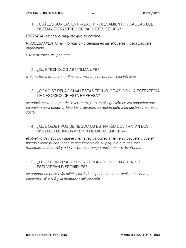 Sistema de Rastreo de Paquetes UPS | PDF