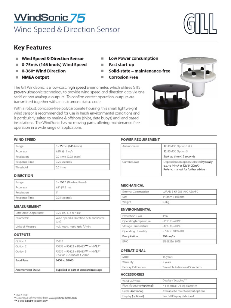 Wind Sonic 75 | Download Free PDF | Wind Speed | Manufactured Goods