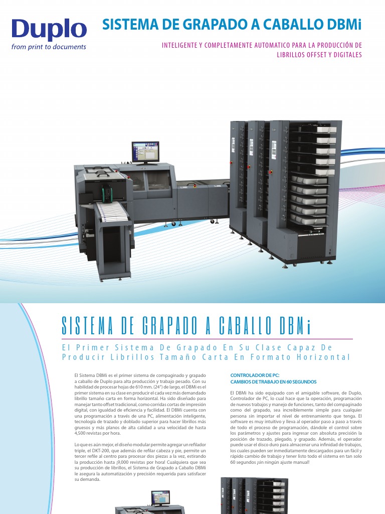 Duplo DBMi Brochure SP 06.12 | PDF | Bases de datos | Impresora ...