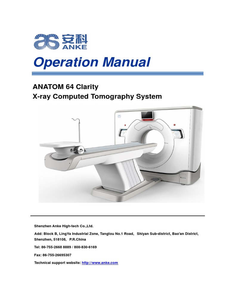 ANATOM 64C ClearView Operation Manual | PDF | Ct Scan | Computing