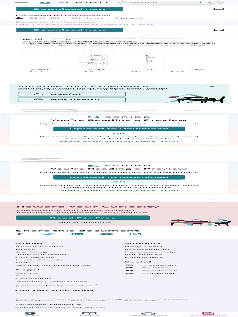 Test Per Klasen e 8-Te PDF | PDF
