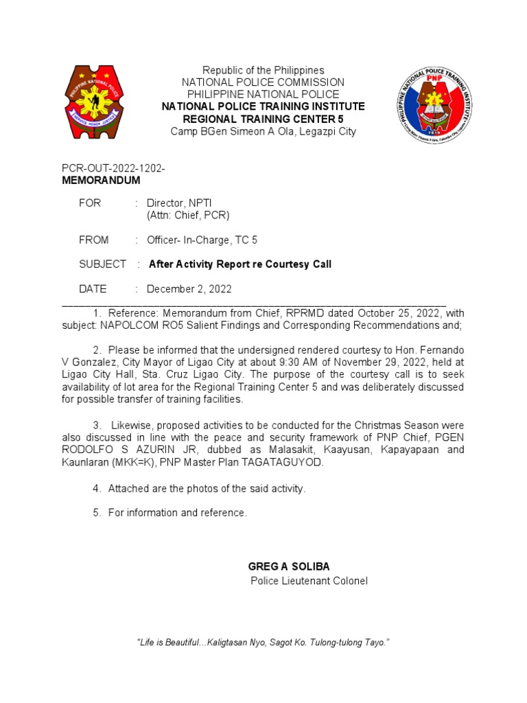 Aar Courtesy Call | PDF