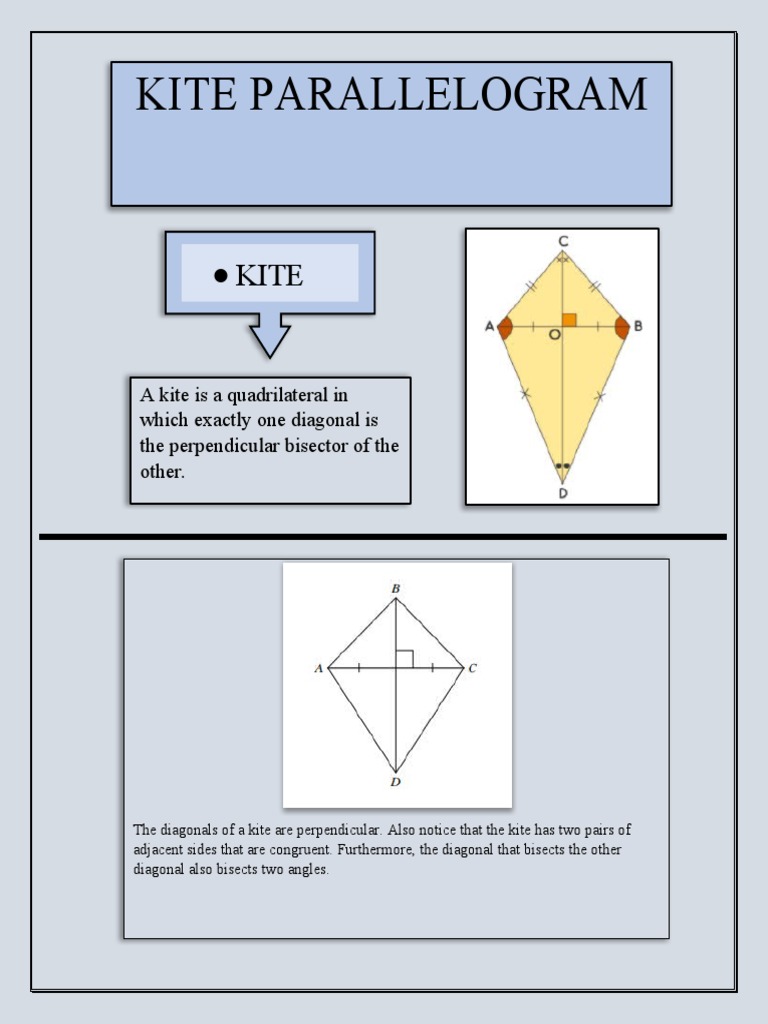 Kite Parallelogram: A Kite Is A Quadrilateral in Which Exactly One ...