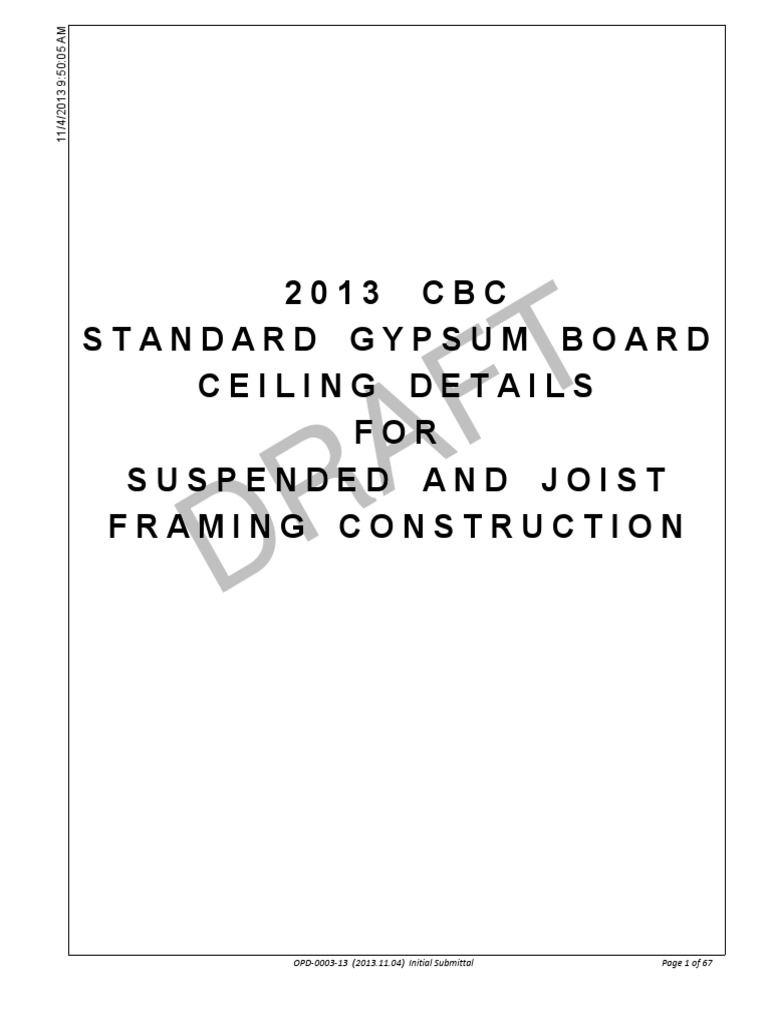 2013 CBC Standard Gypsum Board Ceiling Details For Suspended and Joist ...