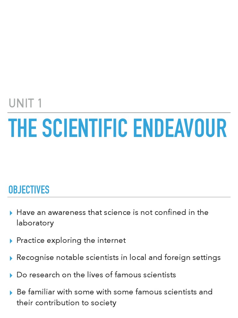 Unit 1 Part 3: The Scientific Endeavor | PDF | Science | Taxonomy (Biology)