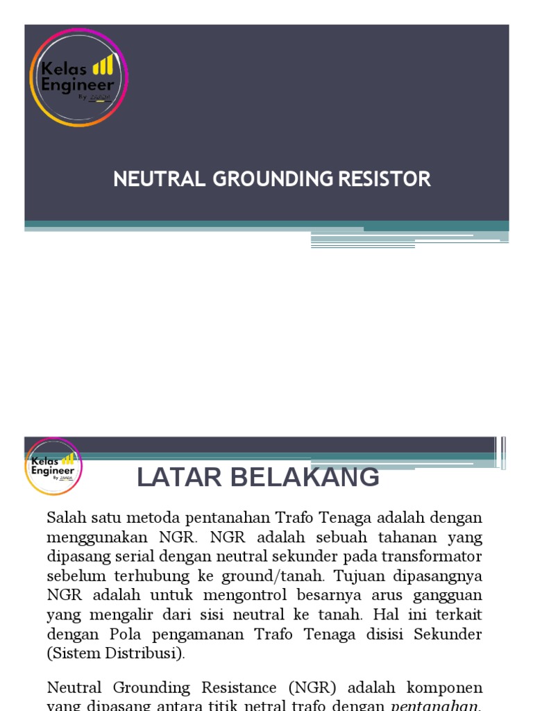Fungsi dan Kegunaan Neutral Grounding Resistor | PDF | Sains ...