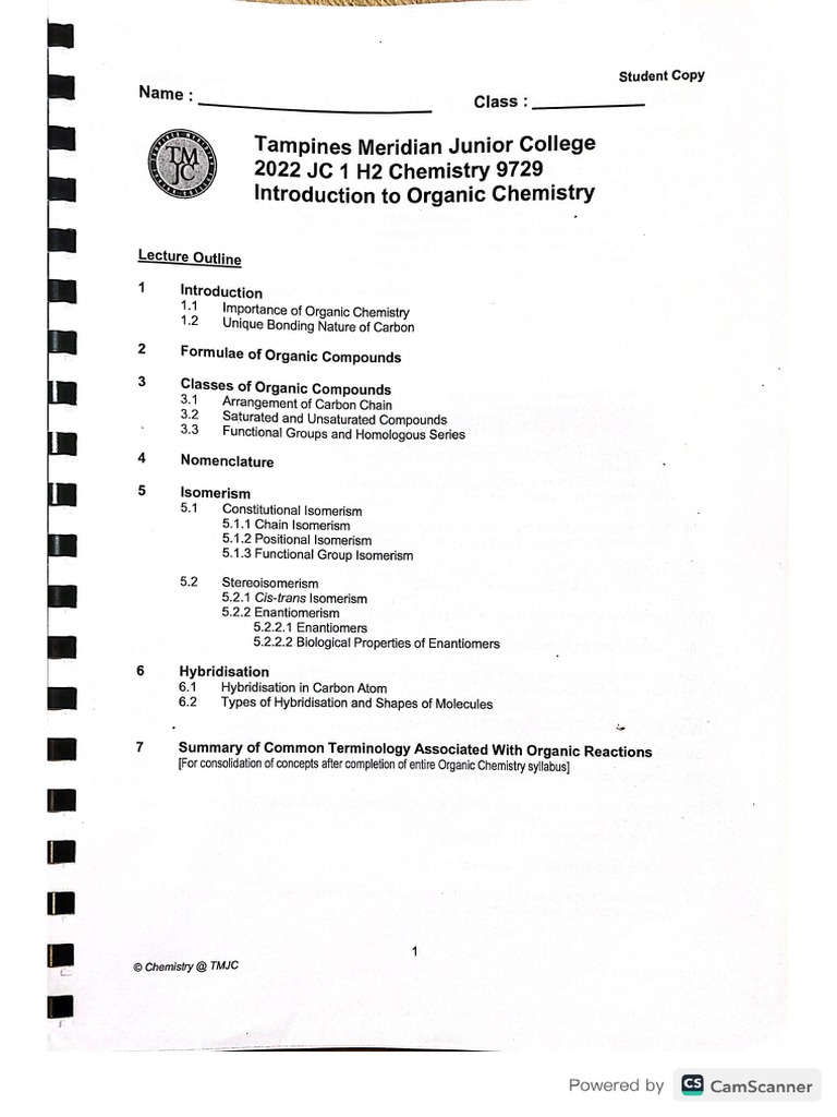 Intro To Org Chem Notes | PDF