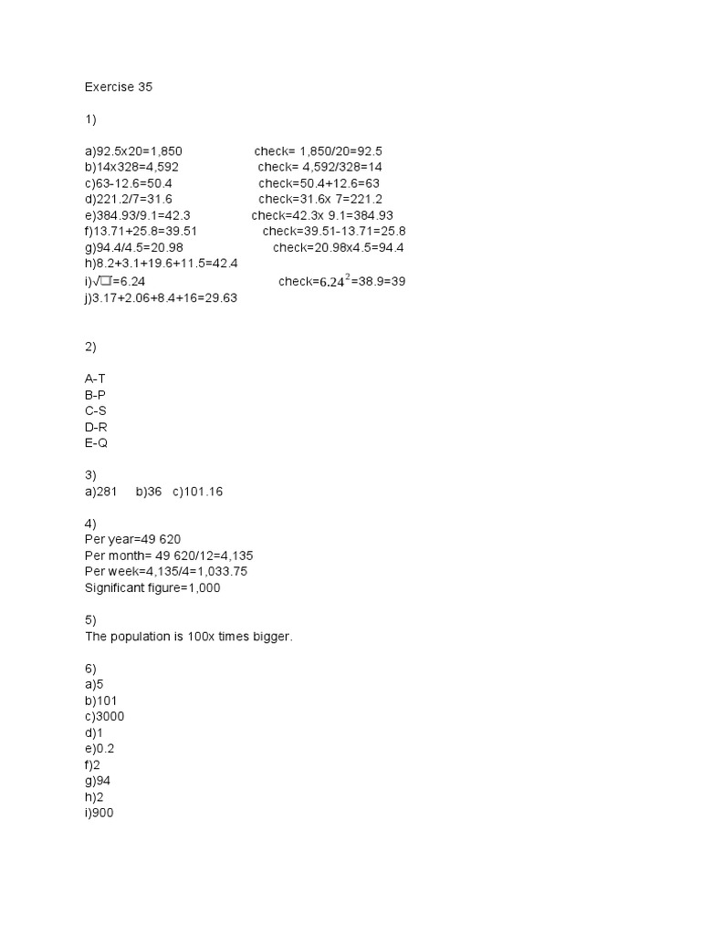 Math Exercises and Solutions Guide | PDF