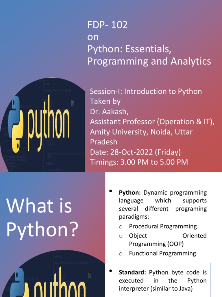 Introduction To Python | Download Free PDF | Python (Programming Language) | Information ...