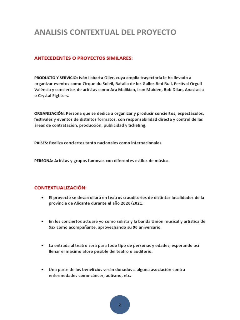 Analisis Contextual | PDF | Concierto