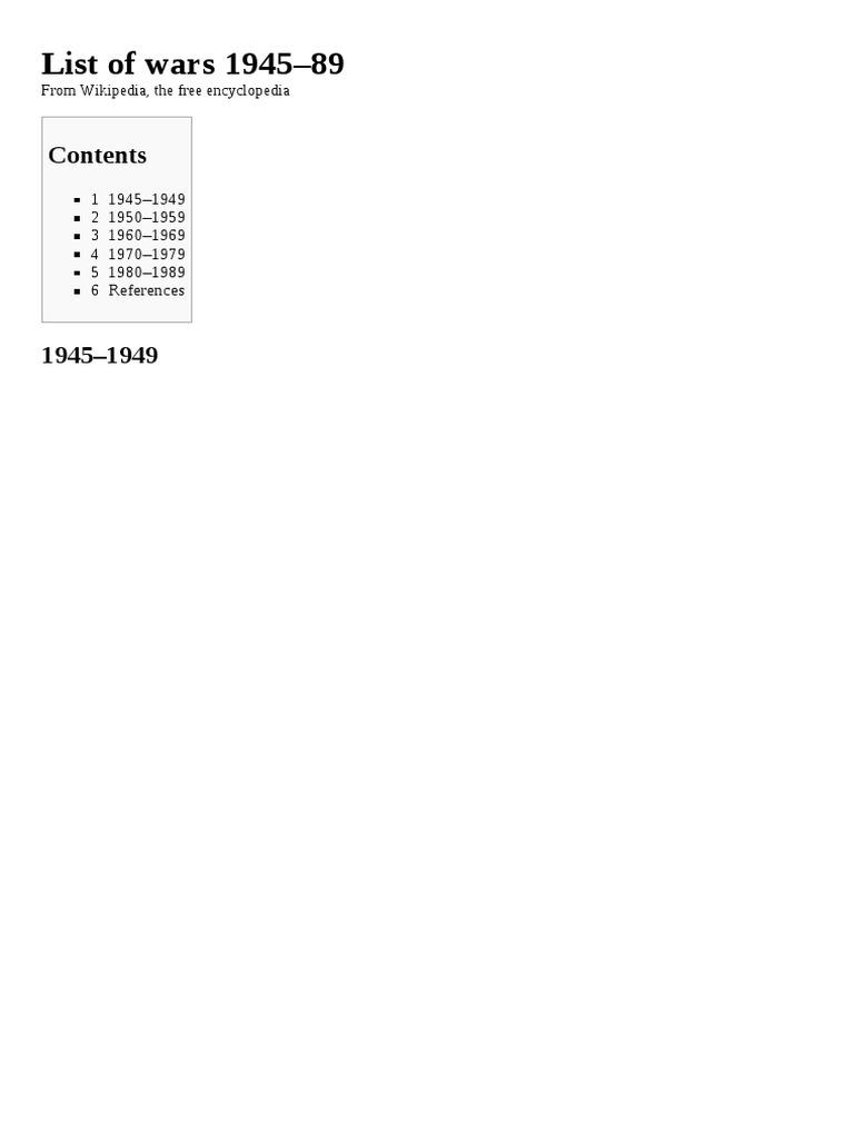 List of Wars 1945-89 | PDF