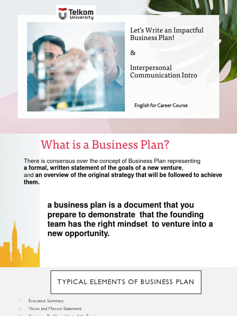 1 Lecture Let's Write An Impactful Business Plan! | Download Free PDF | Communication ...