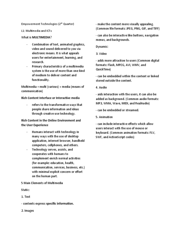 Empowerment Technologies q2 | PDF | Multimedia | Computing