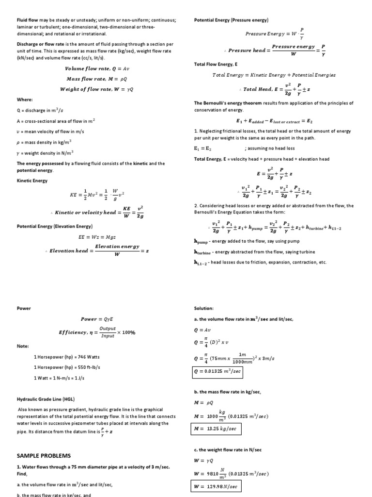 Hydraulics Lesson 1 2 Midterm | PDF | Fluid Dynamics | Transparent Materials