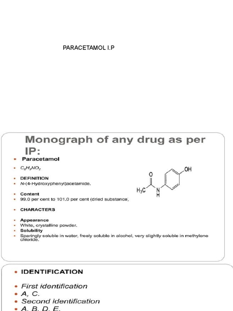 Paracetamol IP Related Substances Thin Layer Chromatography | PDF ...