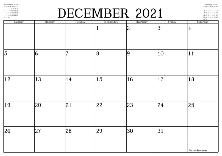 Calendar 12 2021 L A3 7calendar | PDF