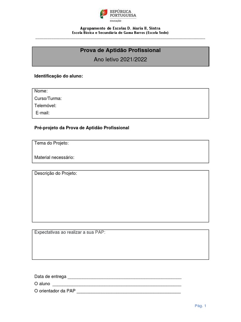 Ante-Projeto PAP | PDF