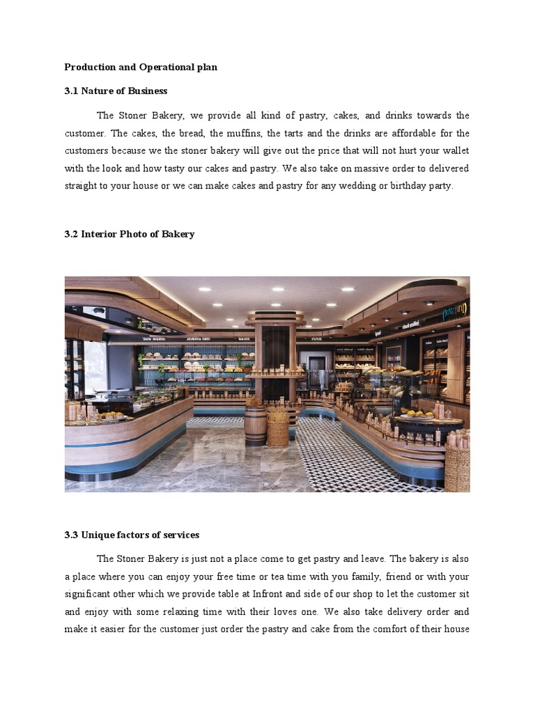 Stoner Bakery Operational Plan | PDF | Bakery | Cakes