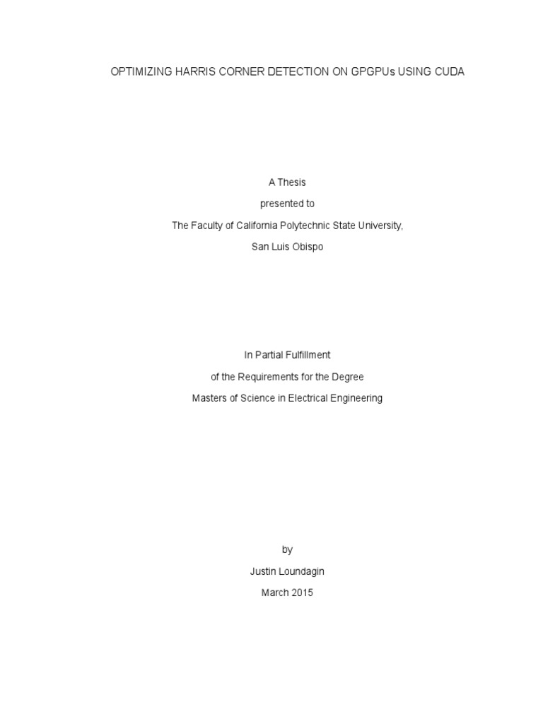 Optimizing Harris Corner Detection On GPGPUs Using CUDA | Download Free PDF | Parallel Computing ...