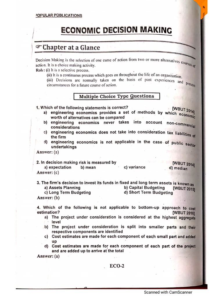 Economics For Engineers (Humanities-II) (HSMC-301) | PDF