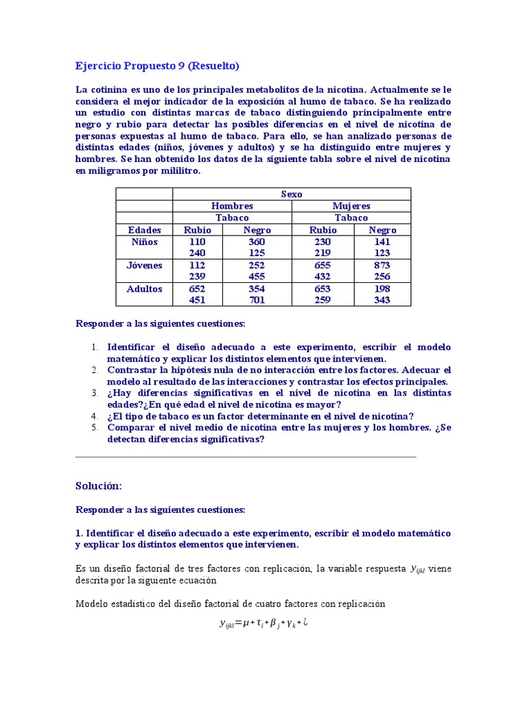 Ejercicio Propuesto 9 Resuelto | PDF | Experimentar | Metodología