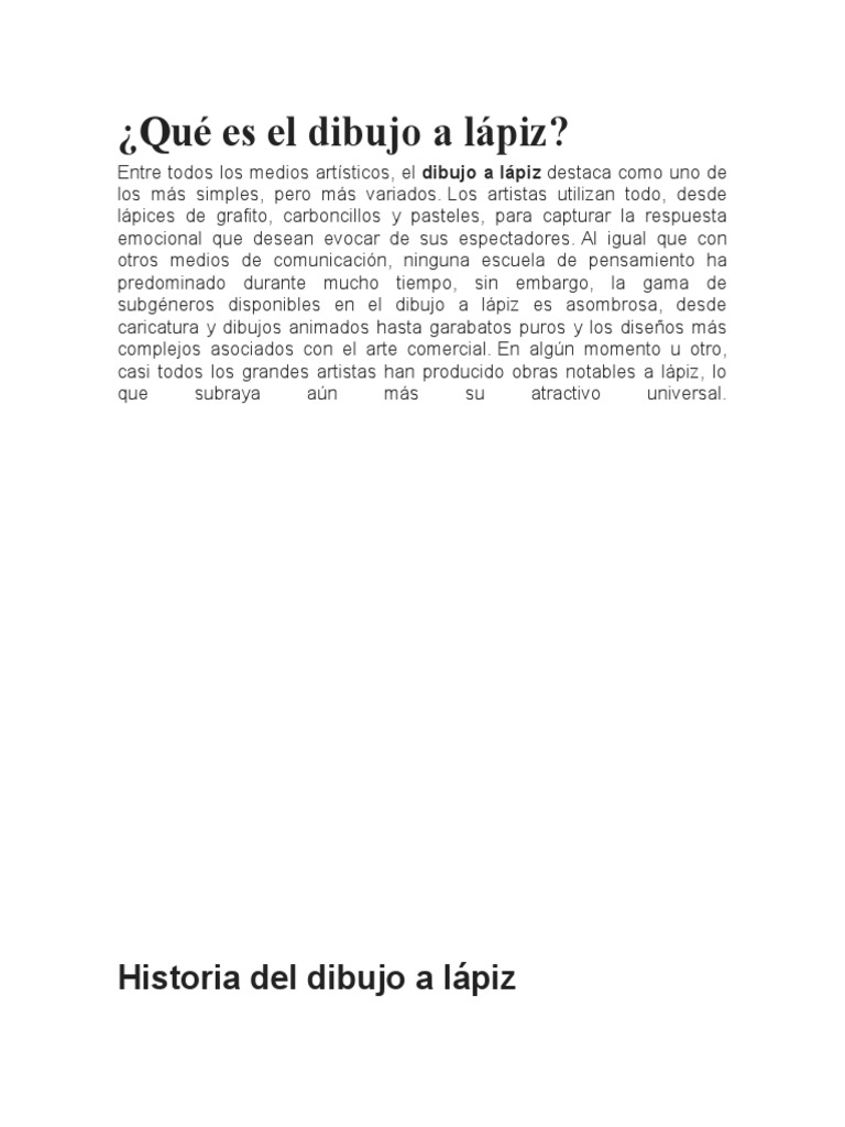 Definición y características del dibujo a lápiz | PDF | Lápiz | Dibujo