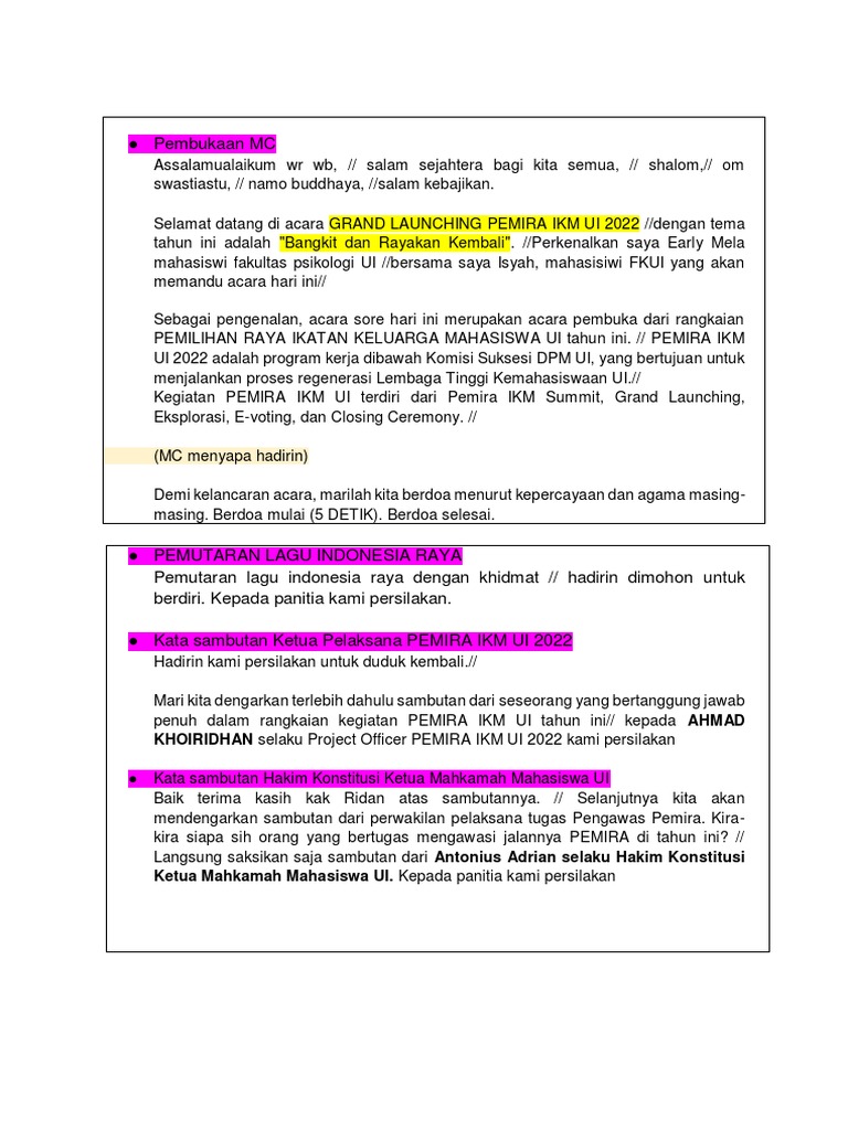 Grand Launching PEMIRA IKM UI 2022 | PDF | Bisnis
