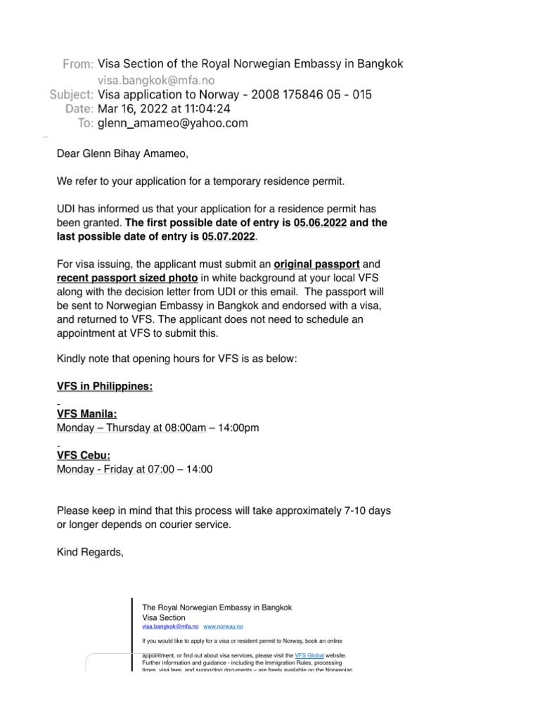 Visa Application To Norway - 2008 175846 05 - 015 | PDF | Travel Visa ...