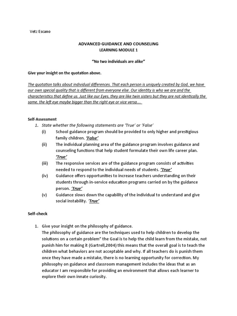 Guidance Counselling | PDF | Learning | Knowledge Guidance Counselling | PDF | Learning | Knowledge