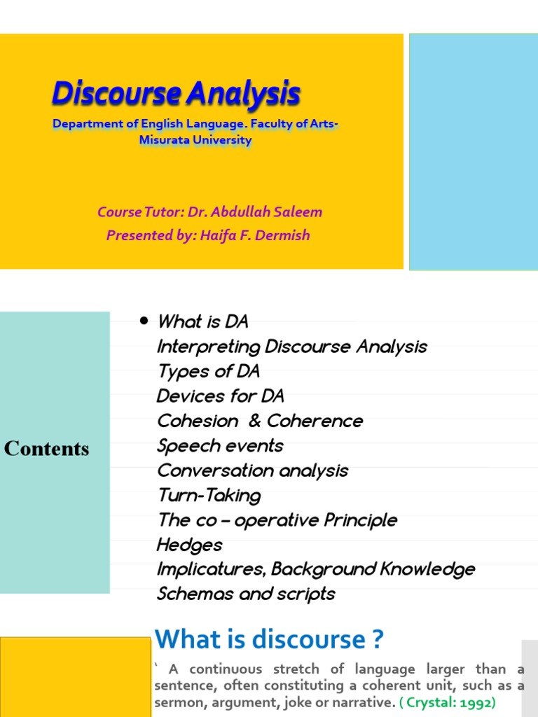 Discourse Analysis: An Introduction | PDF | Cognition | Semantics