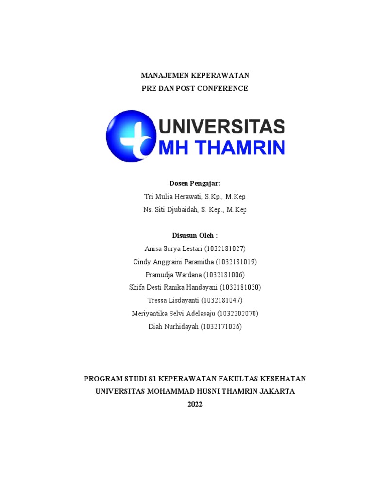 (Manajemen Keperawatan) Kel 3 - PRE DAN POST CONFERENCE-2 | PDF