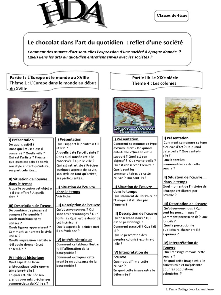 4 Hda Fiche Presentation Et Consignes | PDF | Arts | Peintures