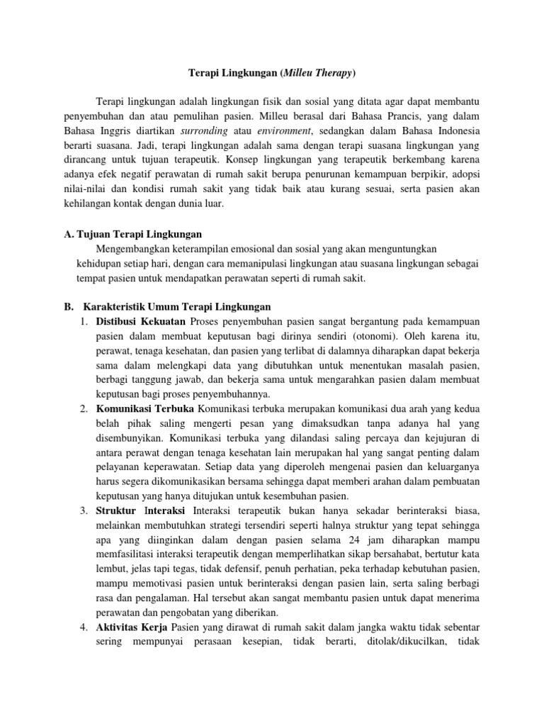 Kelompok 5 Terapi Lingkungan | PDF