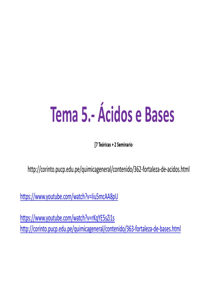 Tema 5. Ácido Base | PDF | Ácido | Sal (química)