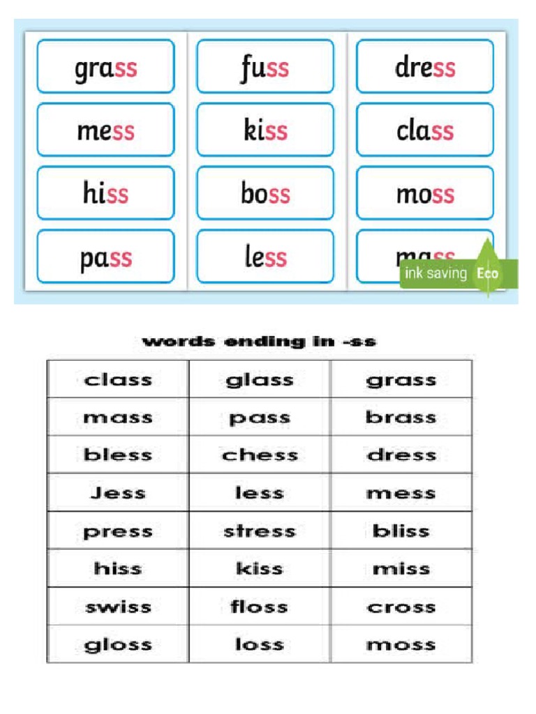 Ss Words | PDF
