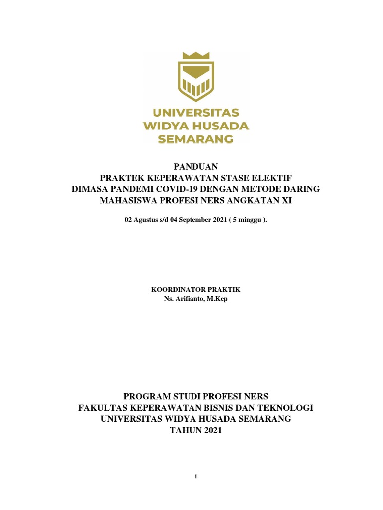 Panduan Stase Elektif Profesi Ners Xi 2020-2021 | PDF