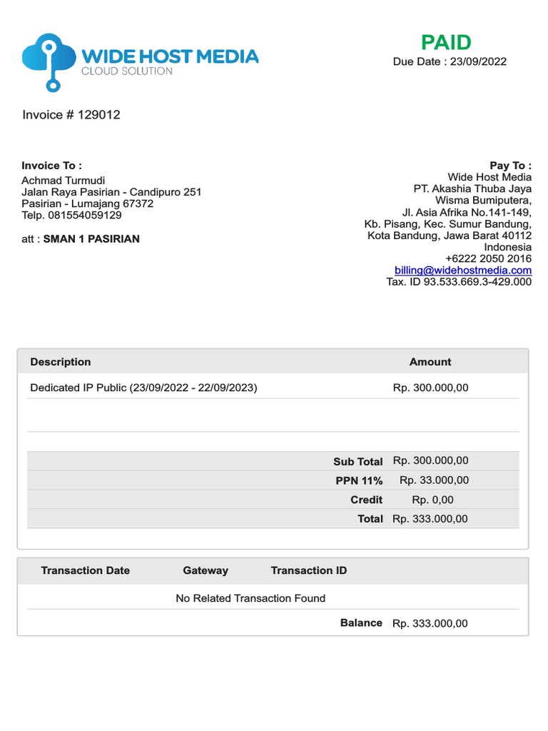 Invoice To: Payto | PDF