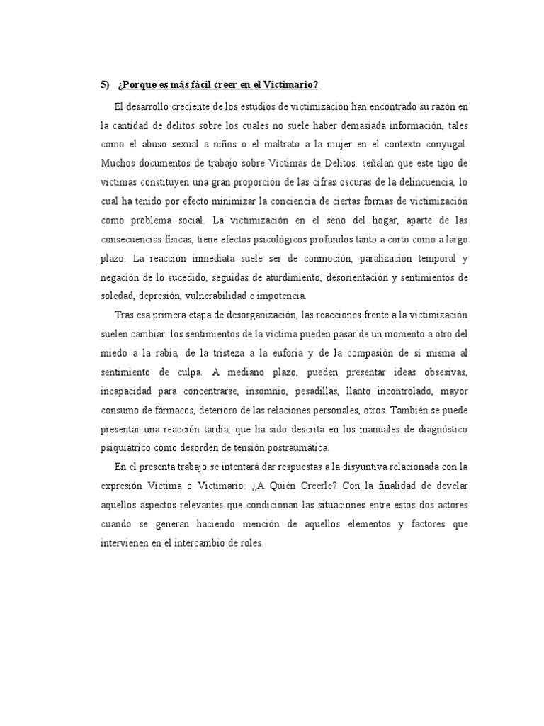 Victimario | PDF | Victimologia | Violencia
