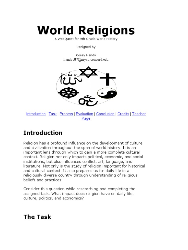 World Religions Webquest | Download Free PDF | Cognition
