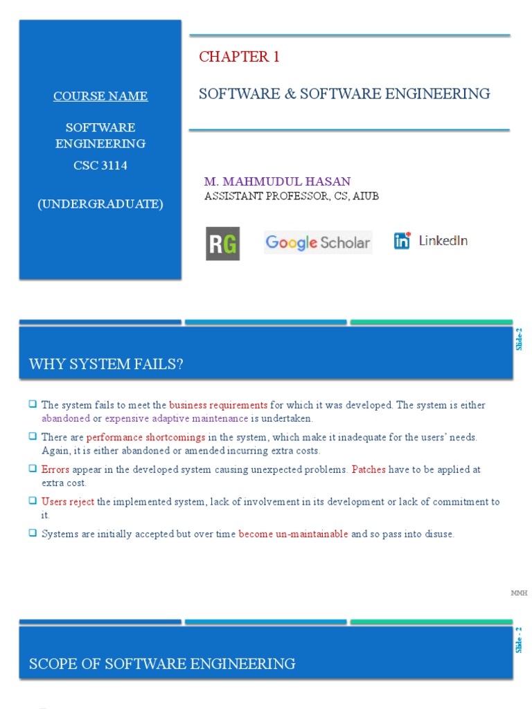 SE - L01 - Software and Software Engineering | PDF | Software | Engineering