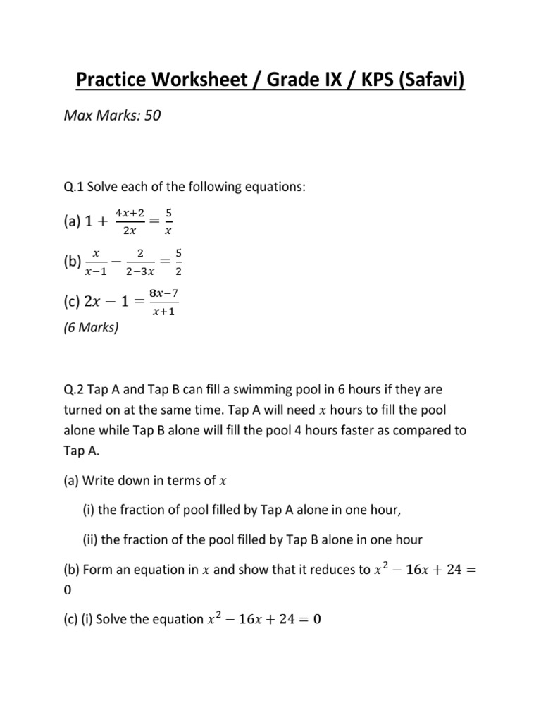 Practice Worksheet | PDF | Mathematics